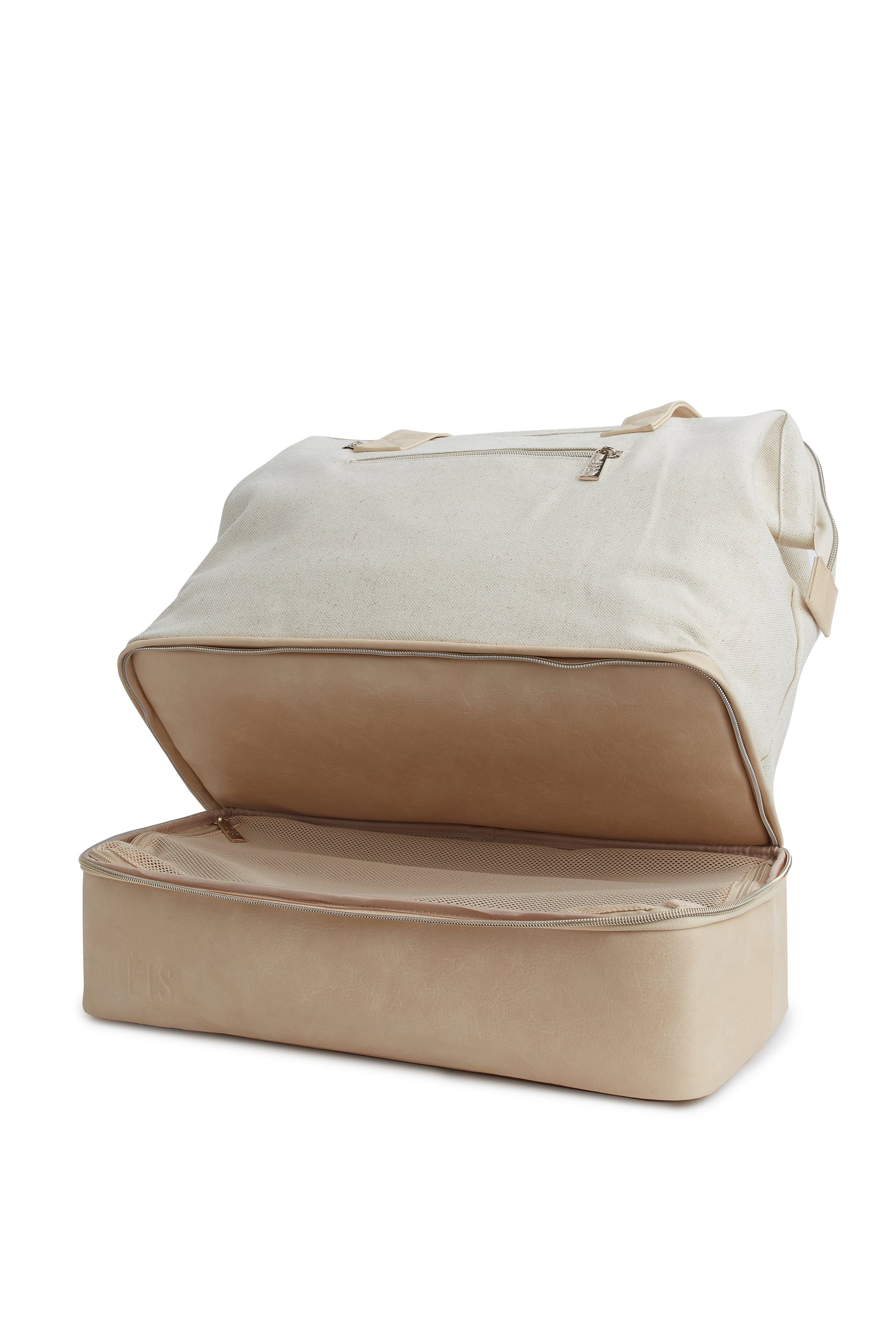 BÉIS 'The Convertible Mini Weekender' in Beige - Mini Travel Weekender Bag