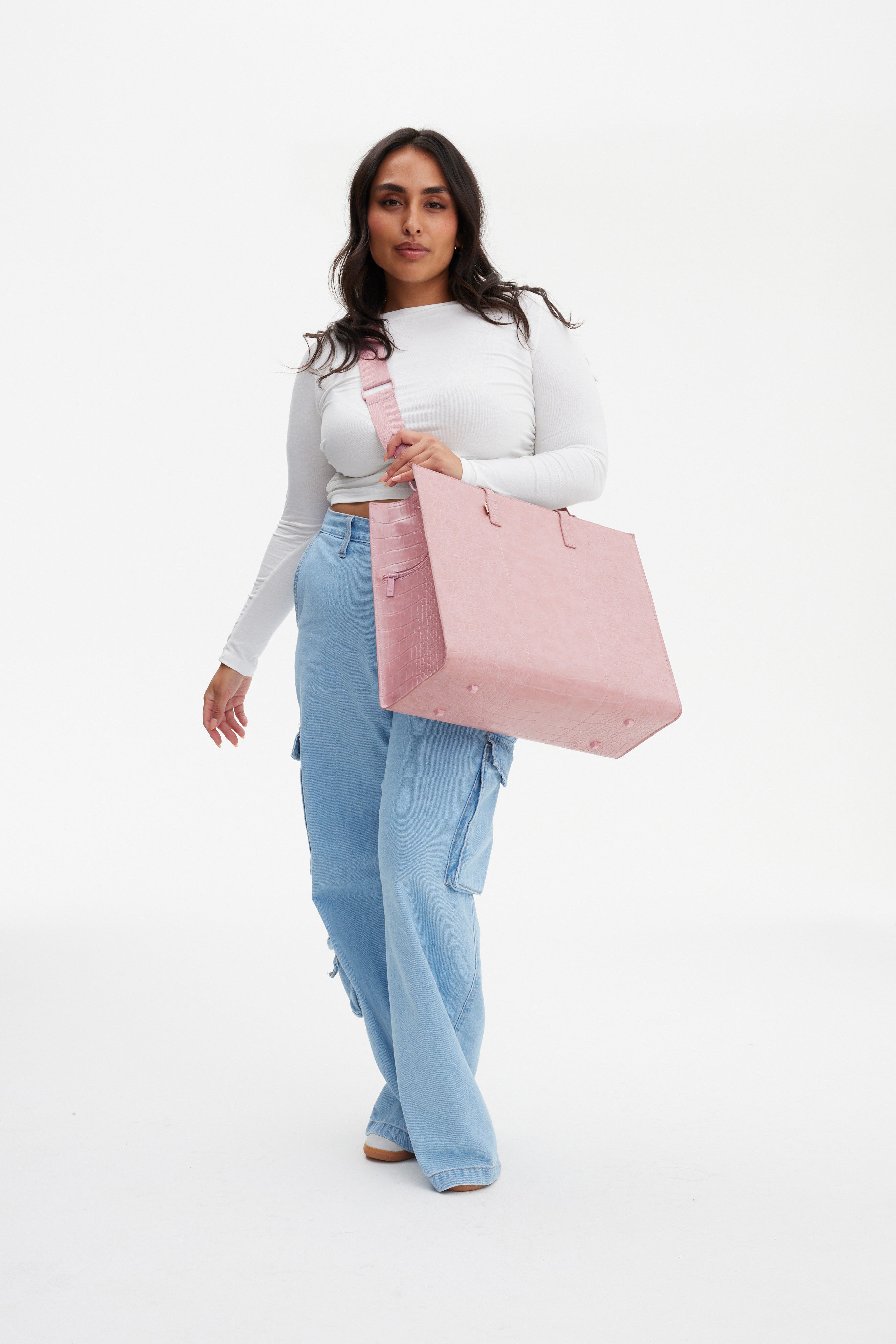 BÉIS 'The Large Work Tote' in Atlas Pink - Large Pink Work Tote ...