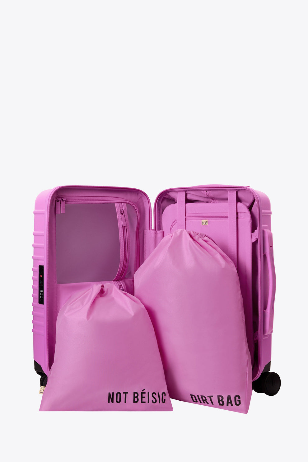 BÉIS 'The Small Carry-On Roller' in Berry - Compact Small Rolling ...