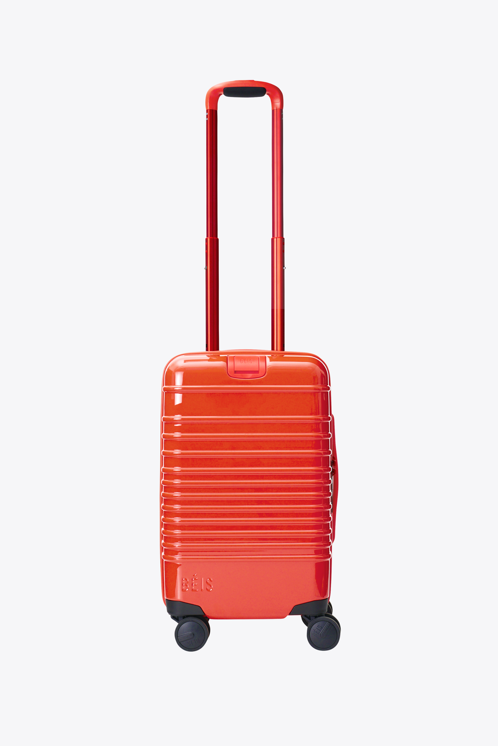 BÉIS 'The Small Carry-On Roller' in Glossy Flame - Small Carry On Rolling Suitcase & Luggage in ...