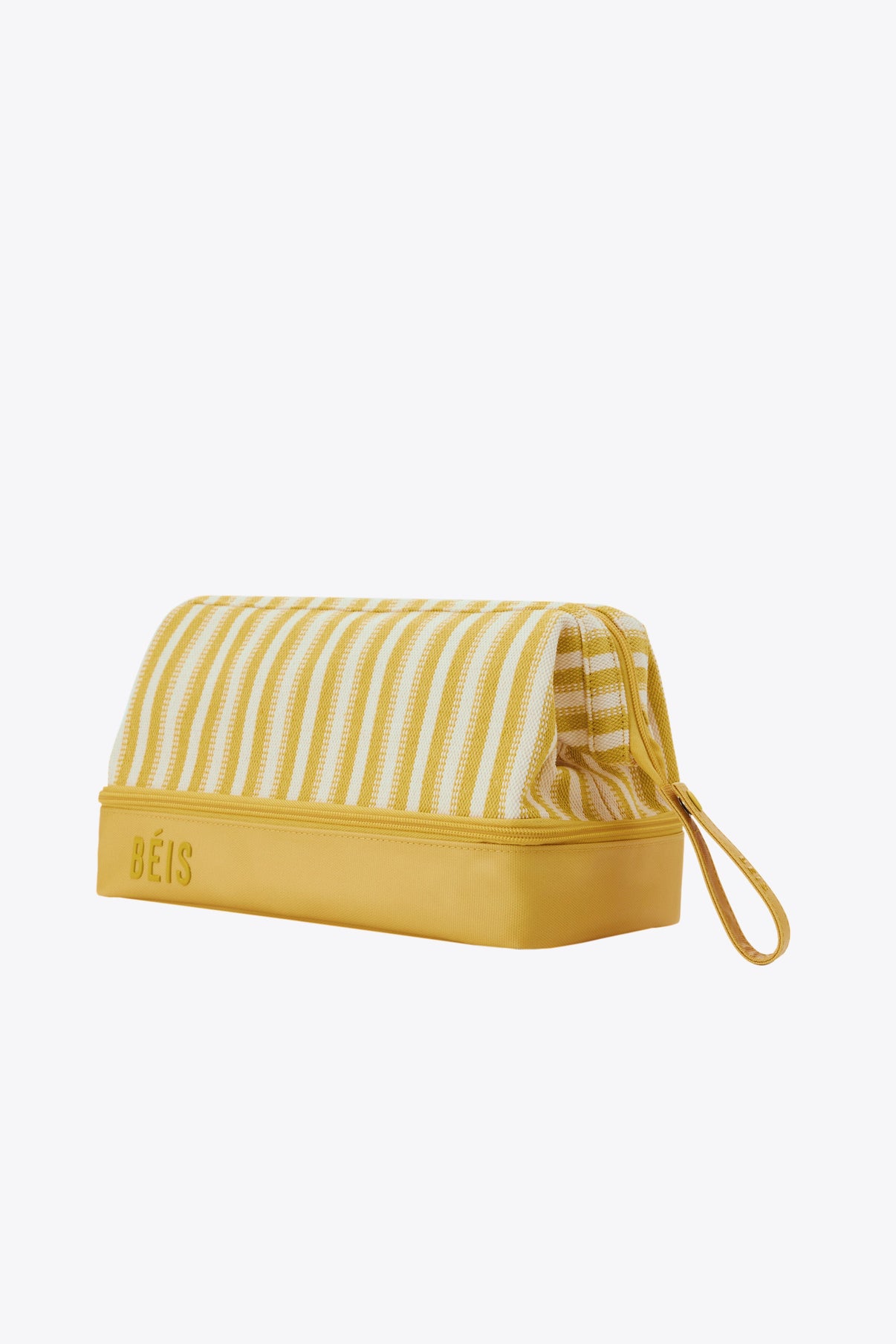 BÉIS 'The Dopp Kit' in Honey Stripe - Yellow Striped Dopp Kit ...