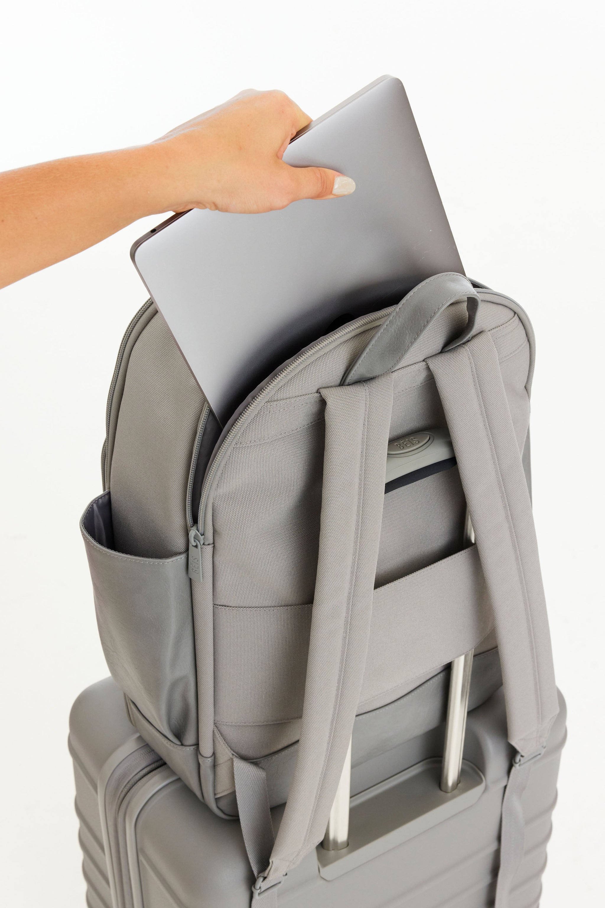 BÉIS 'The Backpack' in Gray - Gray Laptop Knapsack For Work & Travel ...