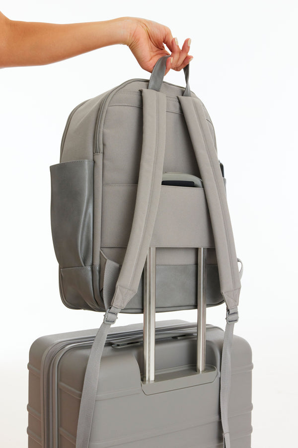 BÉIS 'The Backpack' in Grey - Grey Laptop Backpack for Work & Travel ...