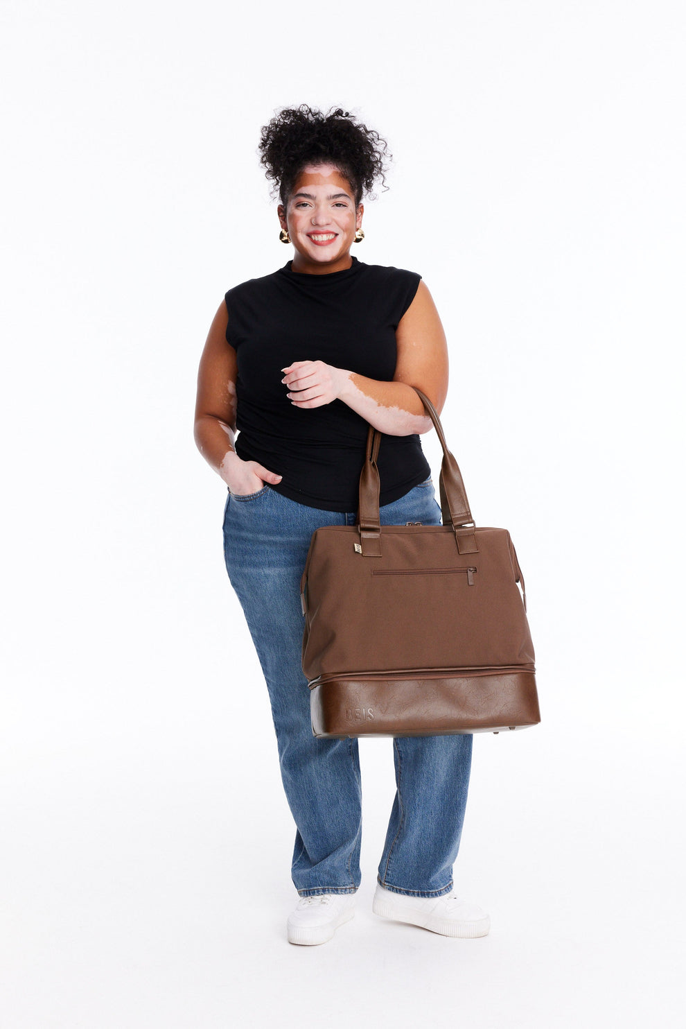 BÉIS 'The Convertible Mini Weekender' in Maple - Small Overnight Bag ...