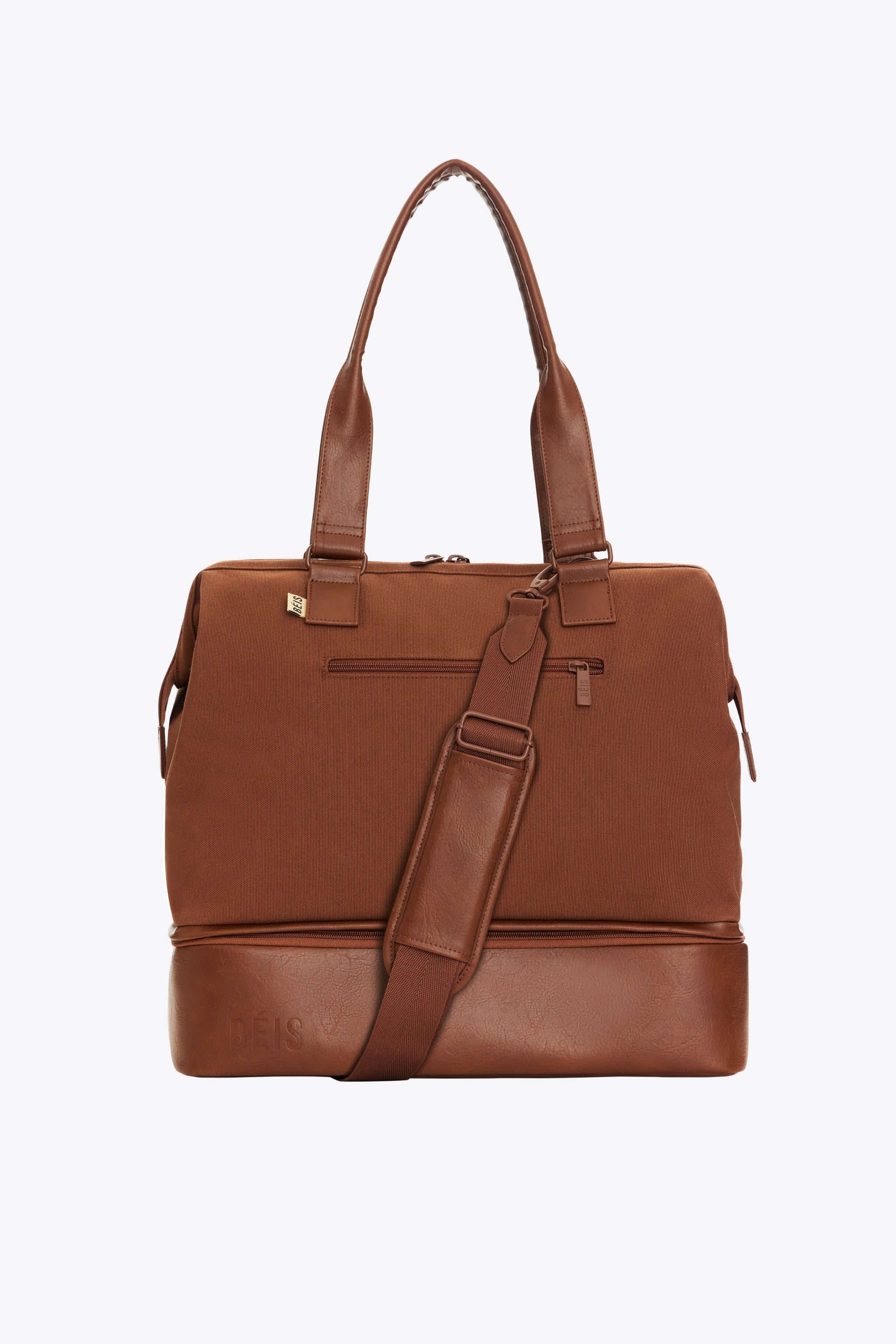 BÉIS 'The Convertible Mini Weekender' in Maple - Small Overnight Bag ...