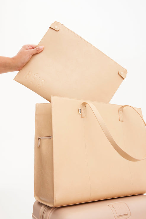 BÉIS 'The Large Work Tote' in Beige - Work Bag For Women & Laptop Bag ...