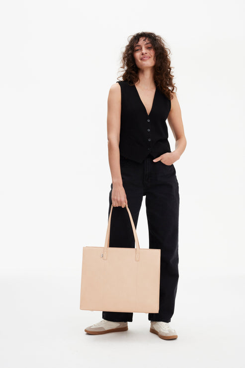 BÉIS 'The Large Work Tote' in Beige - Work Bag For Women & Laptop Bag ...