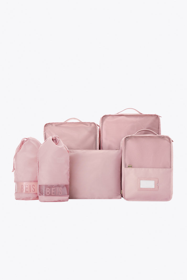 BÉIS 'The Packing Cubes' in Atlas Pink - Pink Packing Cubes for Travel