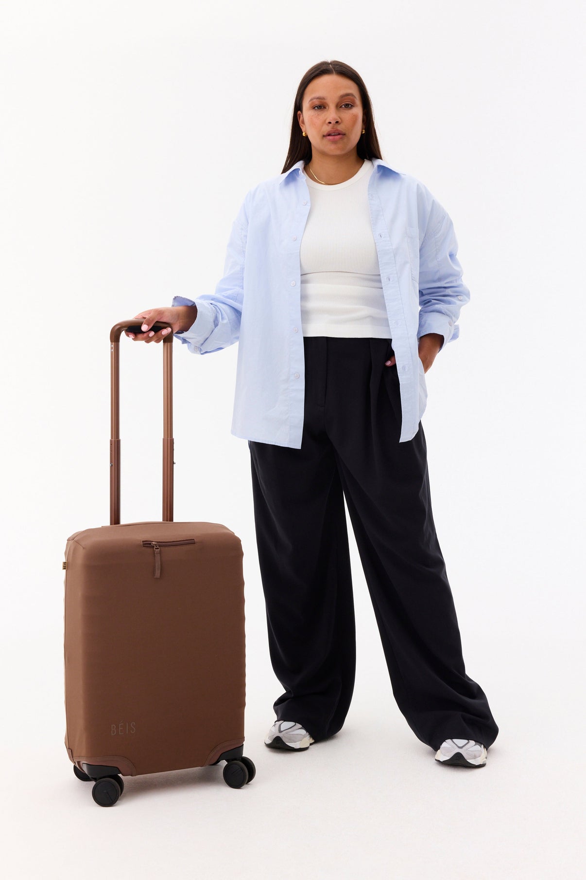 BÉIS 'The Carry-On Luggage Cover' in Maple - Brown Carry-On Luggage ...