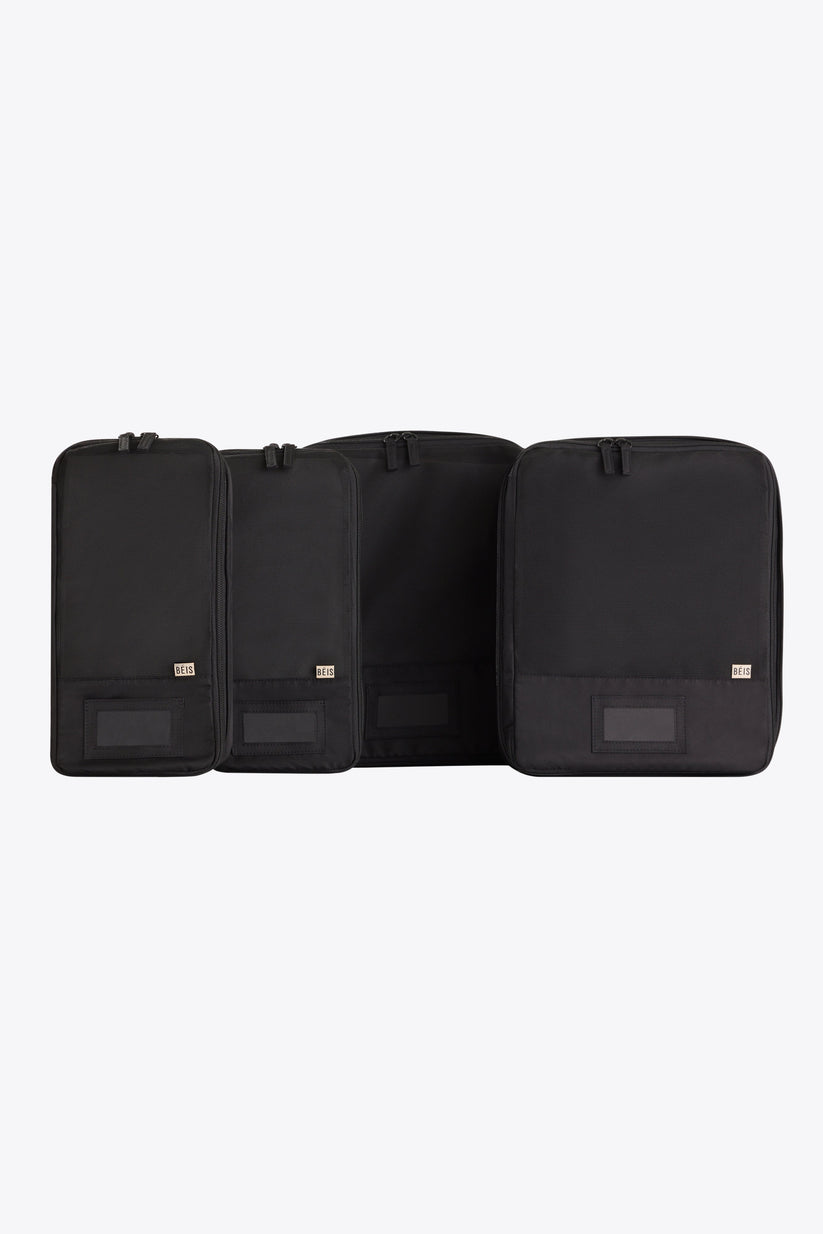 BÉIS 'The Compression Packing Cubes 4pc' in Black - 4 Piece Set Of ...