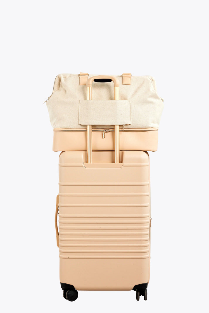 BÉIS 'The Convertible Weekender' in Beige - Small Weekender & Travel Bag