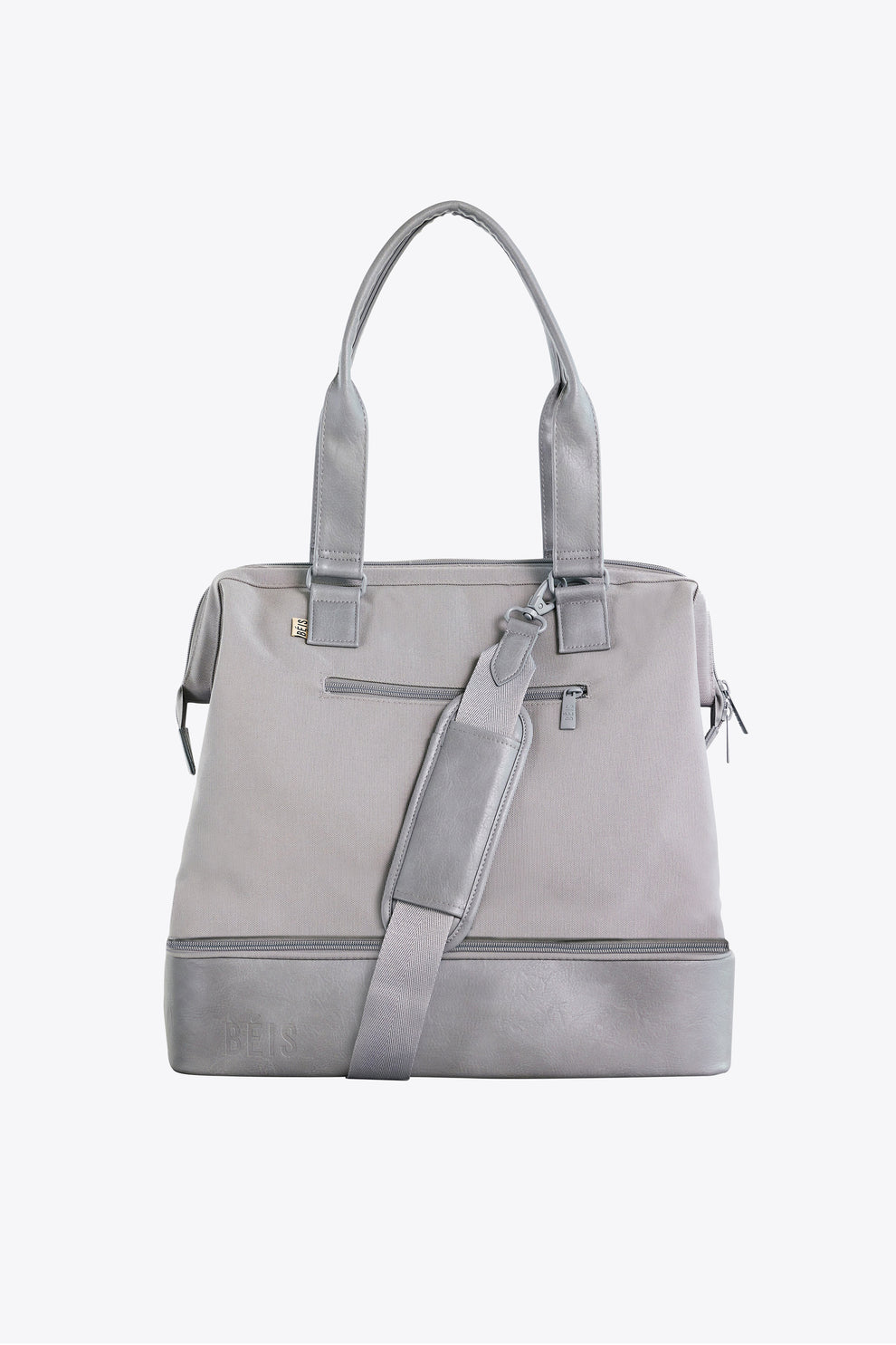 BÉIS 'The Mini Weekender' in Grey - Small Grey Travel Bag & Small ...
