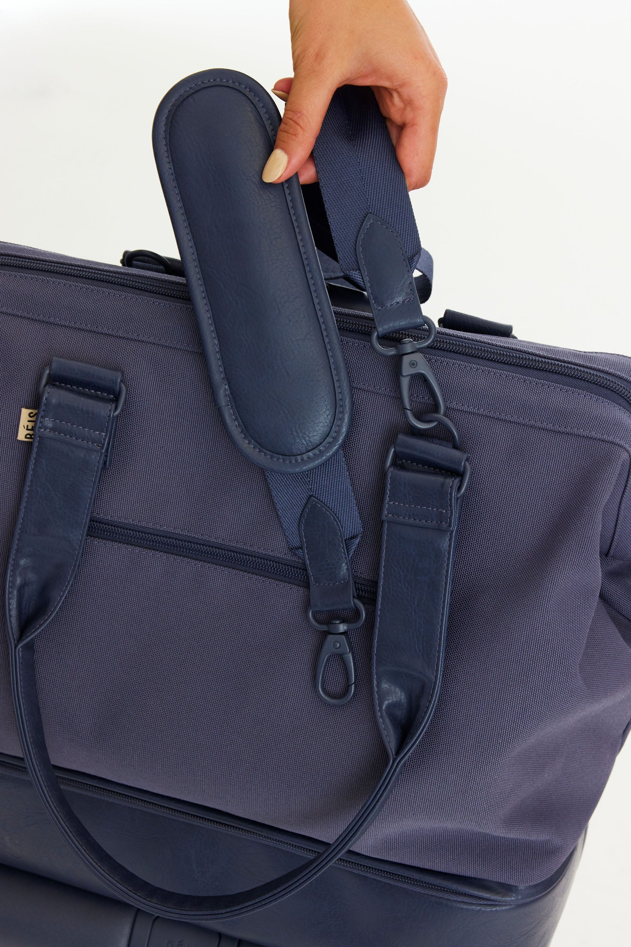 BÉIS 'The Convertible Mini Weekender' in Navy - Small Blue Weekend Bag ...