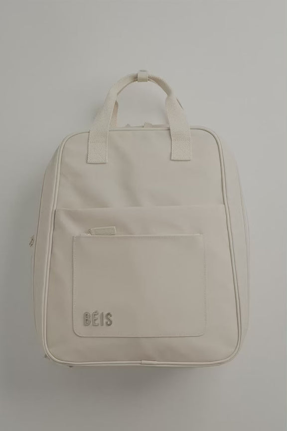 BÉIS 'The Expandable Backpack' in Beige - Expandable Travel Backpacks