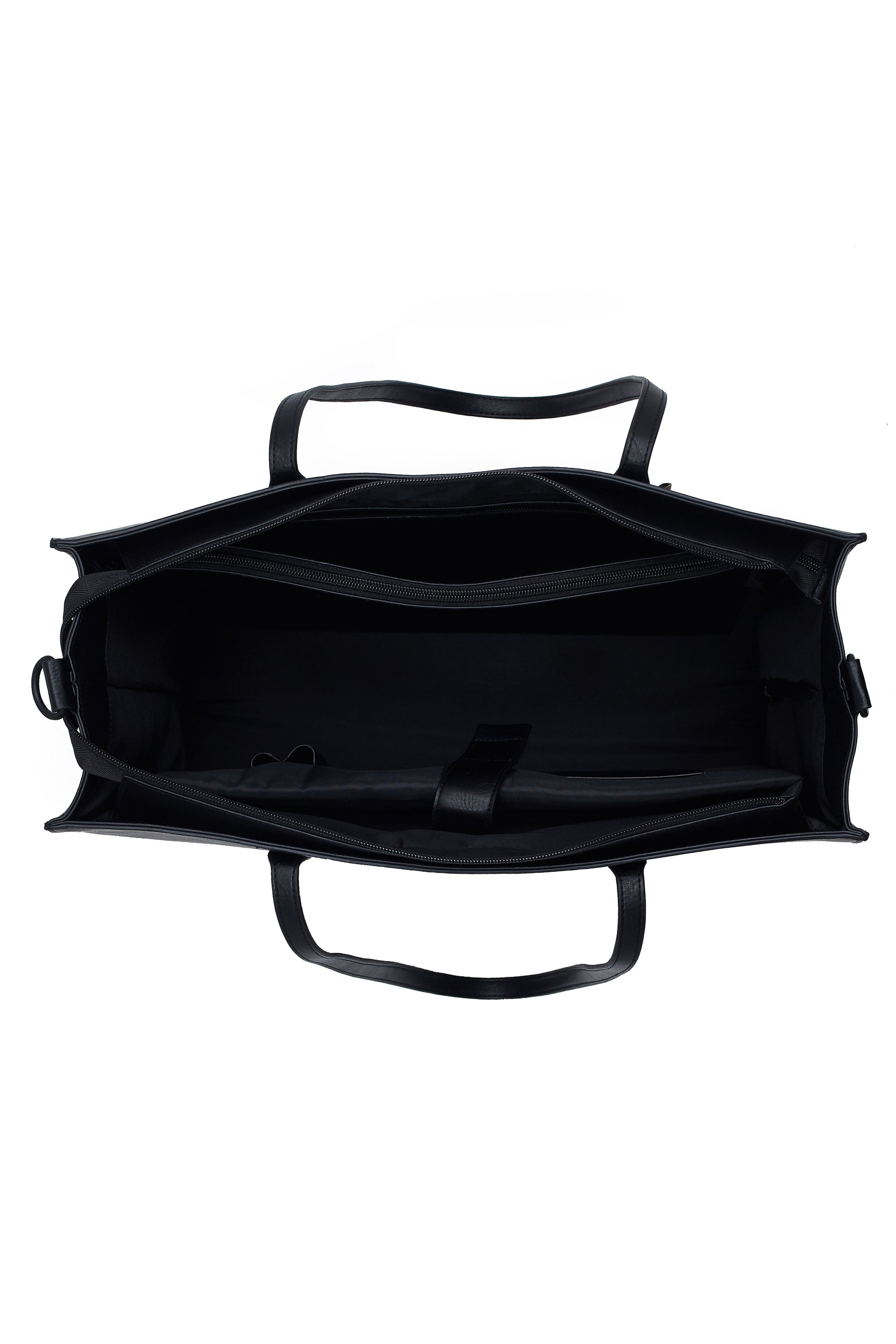 Large Black Work Tote - Designer Laptop Bag for Women