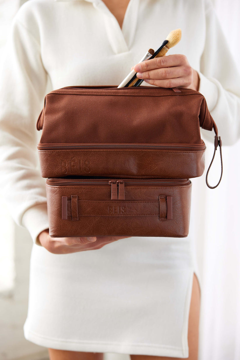 BÉIS 'Cosmetic Case' In Maple - Brown Makeup Organizer & Travel Case ...