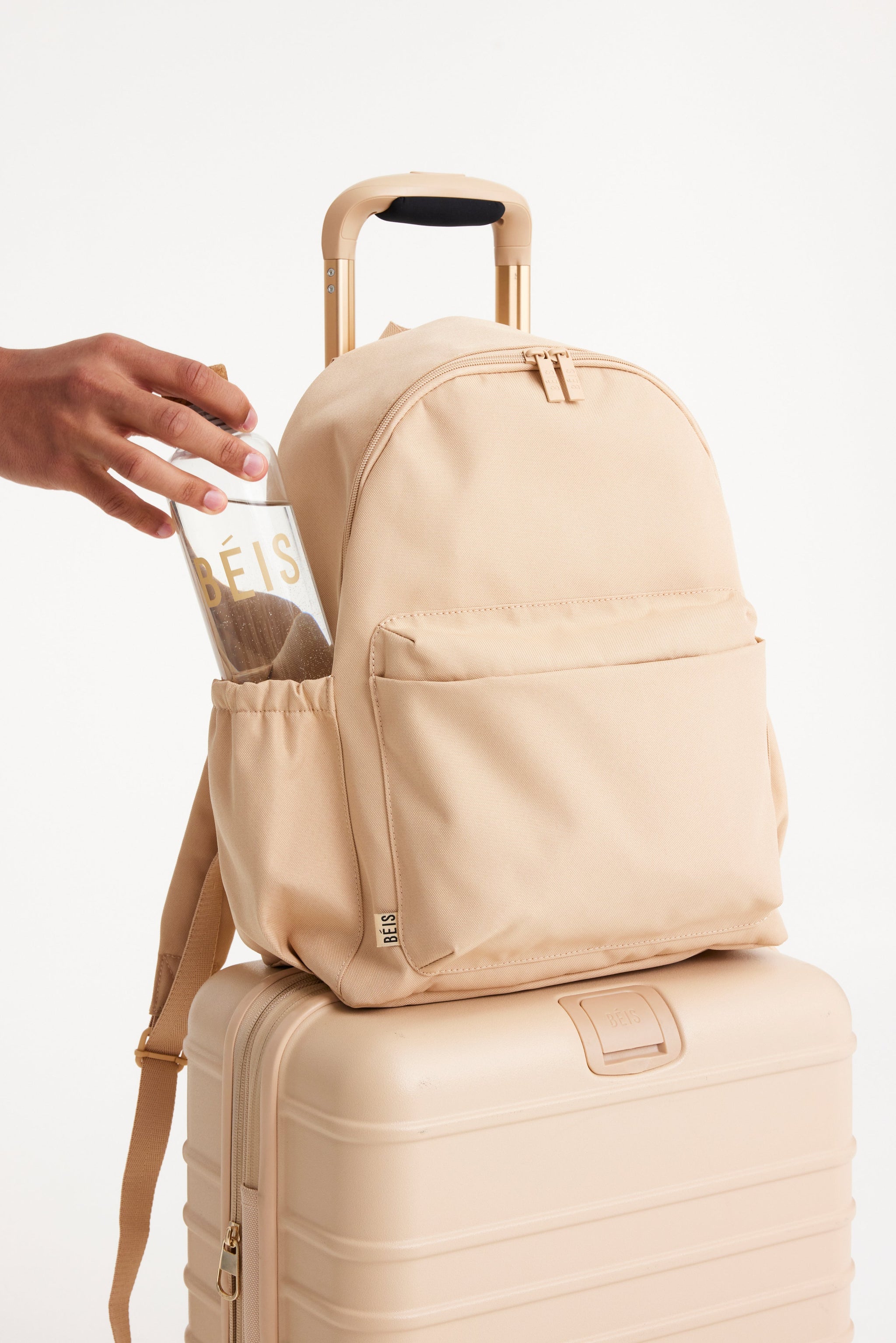 BÉIS 'The BÉISics Backpack' in Beige - Backpack For Work & Travel With ...