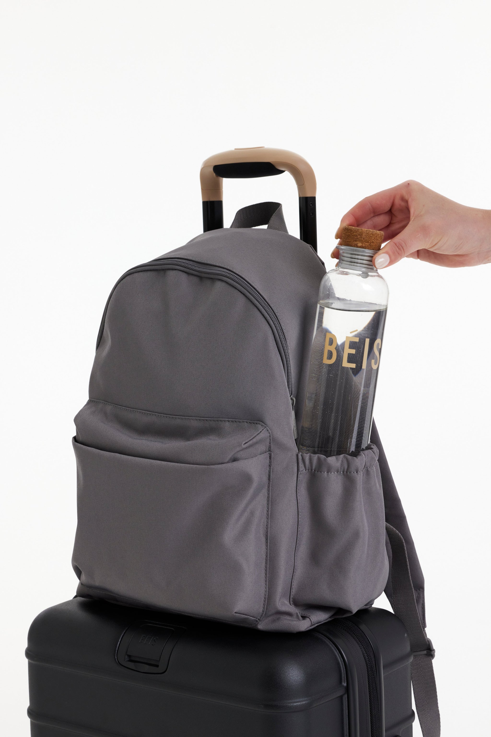 BÉIS 'The BÉISics Backpack' in Grey - Backpack For Work & Travel With ...