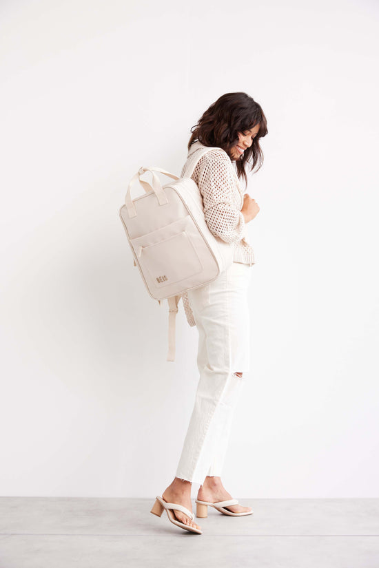 BÉIS 'The Expandable Backpack' in Beige - Beige Rucksack For Work ...