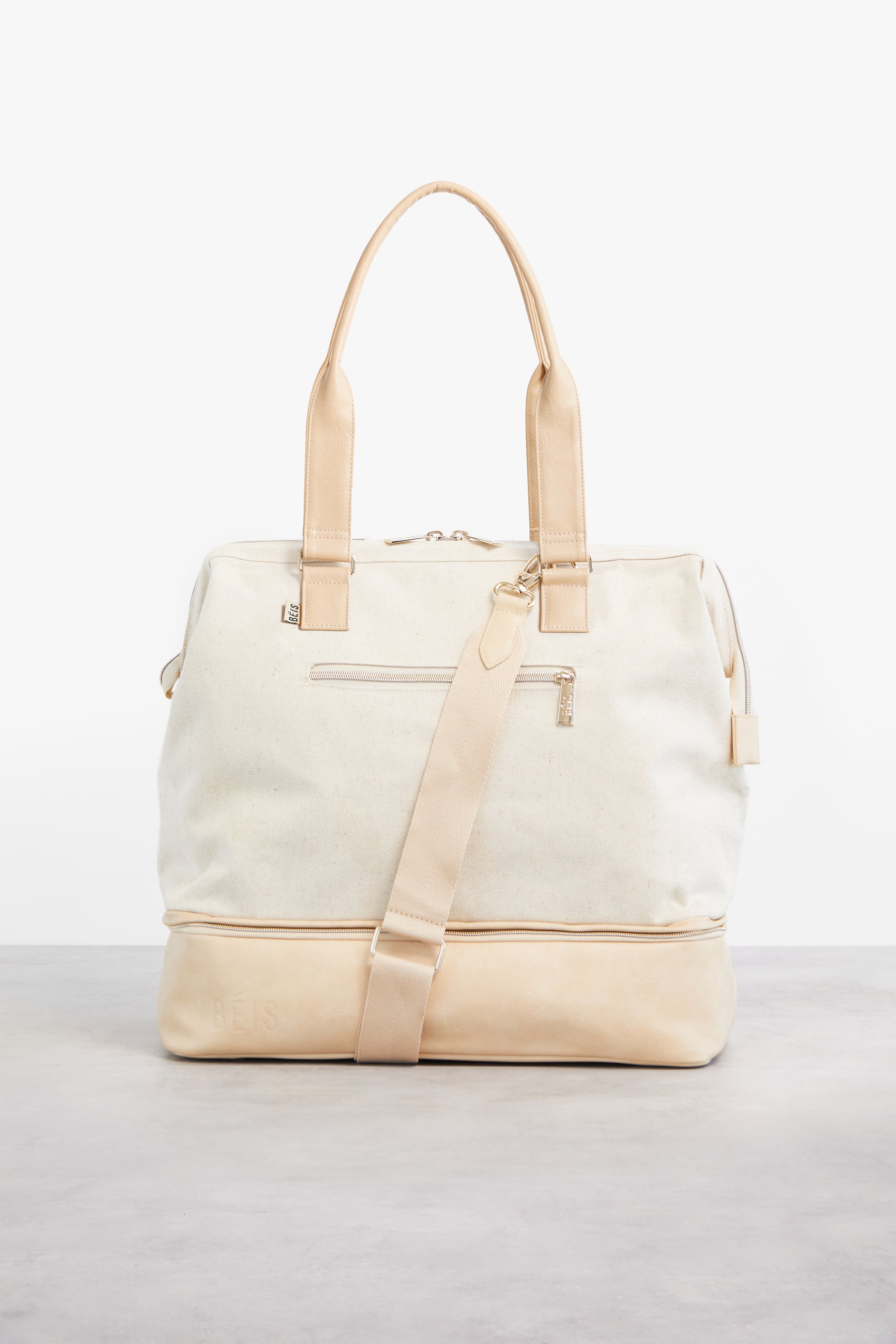 BÉIS 'The Convertible Mini Weekender' in Beige - Beige Small Weekend ...