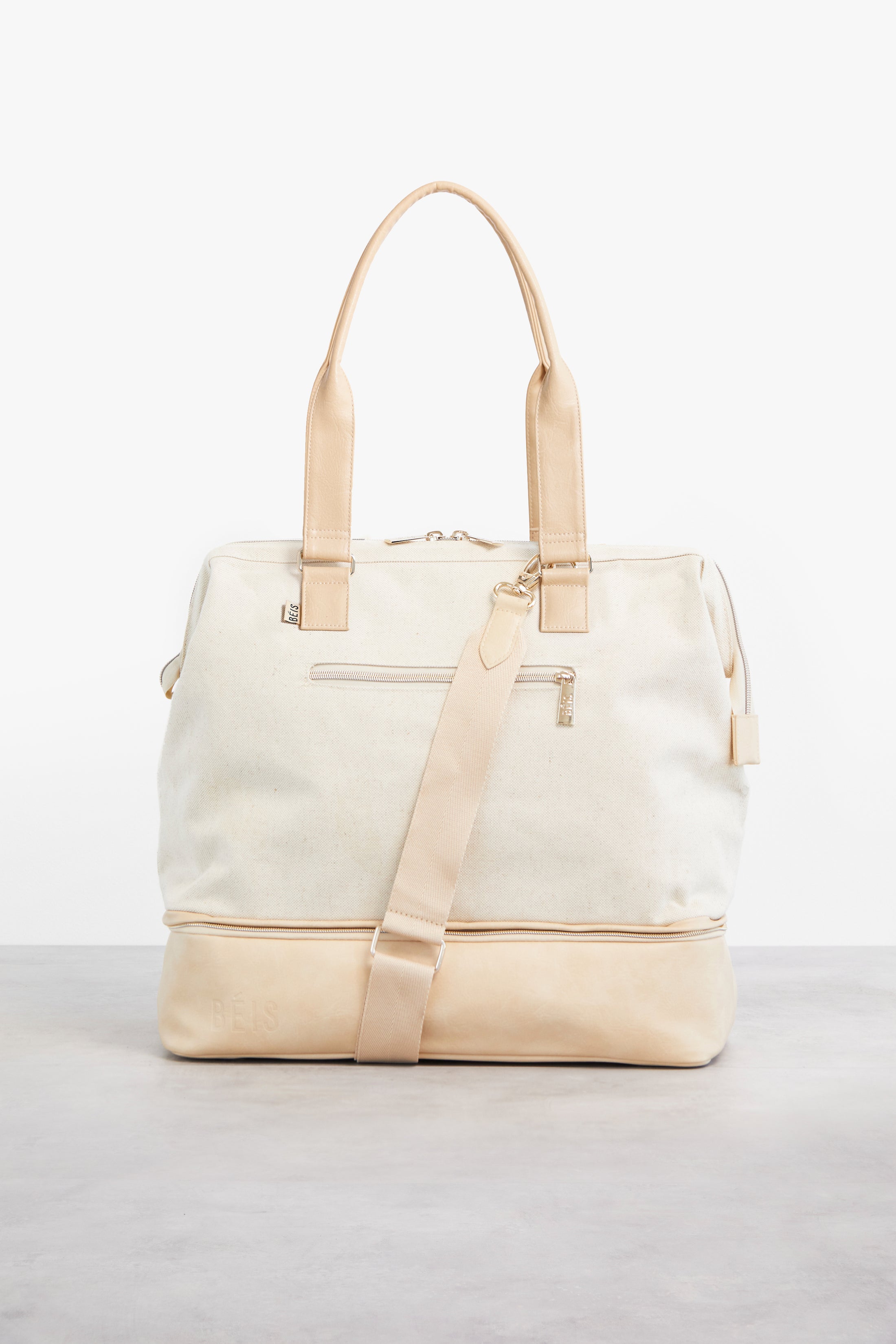 BÉIS 'The Convertible Mini Weekender' in Beige - Beige Small Weekend ...