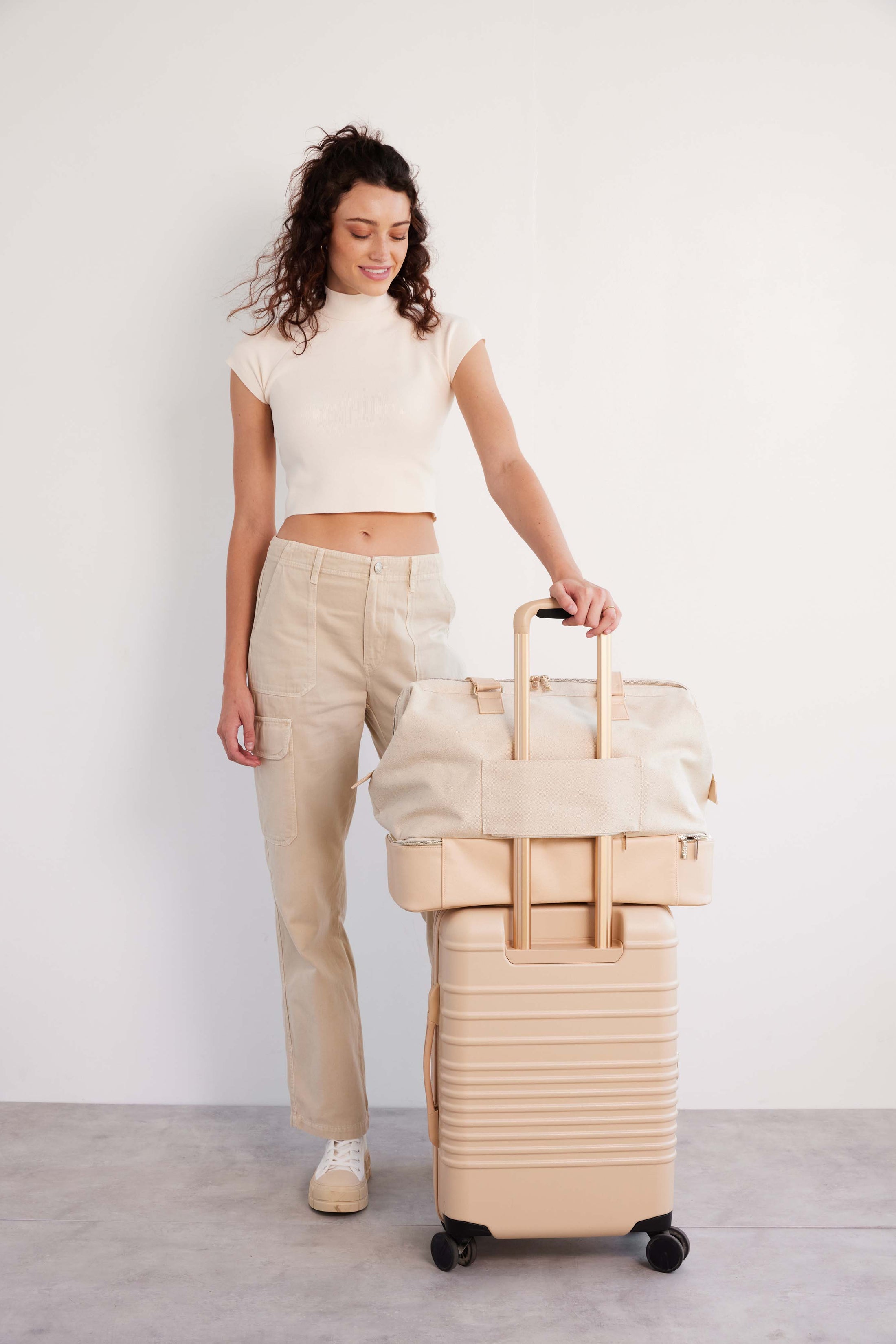 Beige Weekender Bag