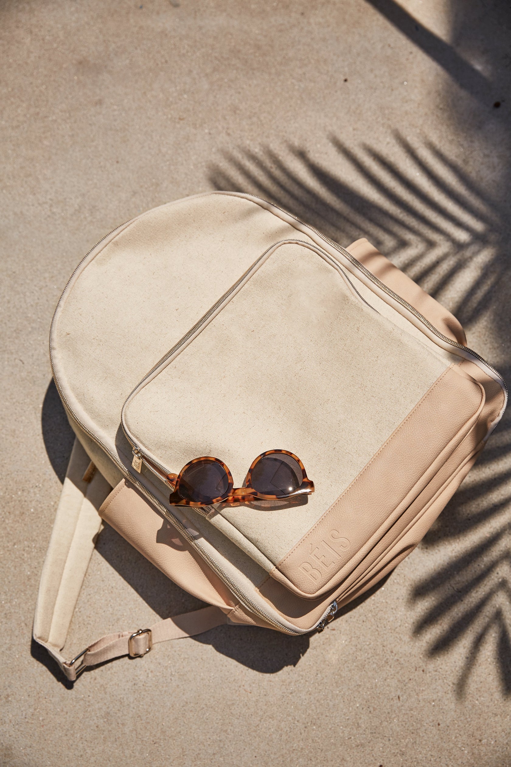 BÉIS 'The Backpack' in Beige - Beige Laptop Knapsack For Work & Travel ...